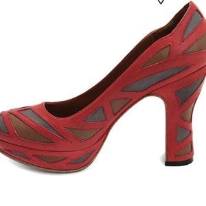 John Fluevog | Shoes | John Fluevog Tan Red Leather Stained Glass Meera ...